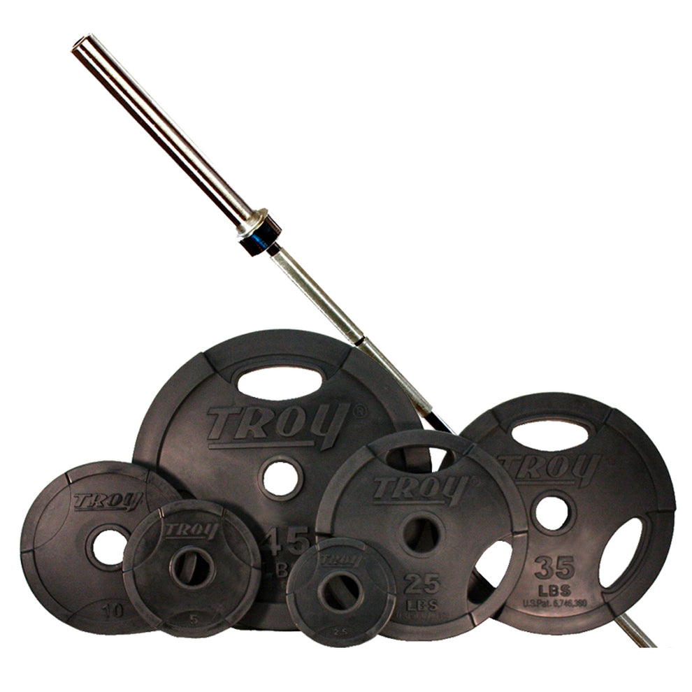 Troy Barbell GO-R Rubber Encased Interlocking Olympic Grip Weight Sets ...