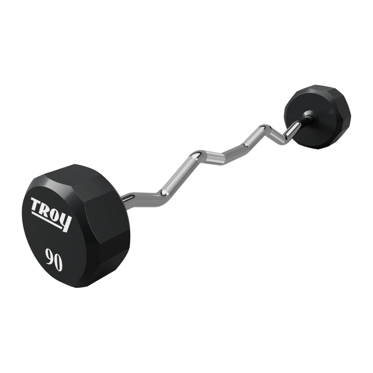 Troy Barbell TZB-U 12 Sided EZ Curl Urethane Barbell Set - 20 to 110LB ...