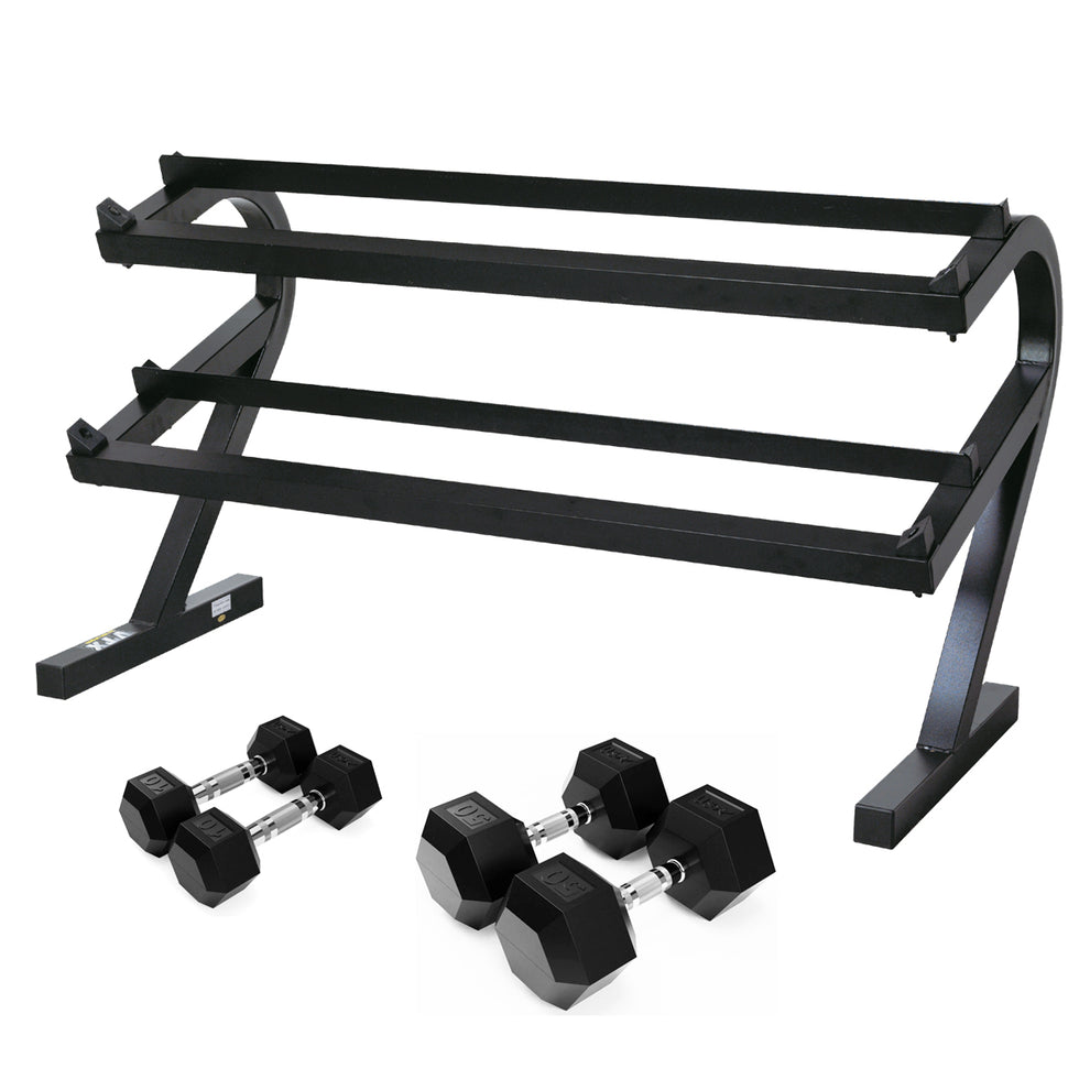 Troy Barbell USA Sports VERTPAC-HDR50 HD-R Rubber Hex Dumbbell Package ...